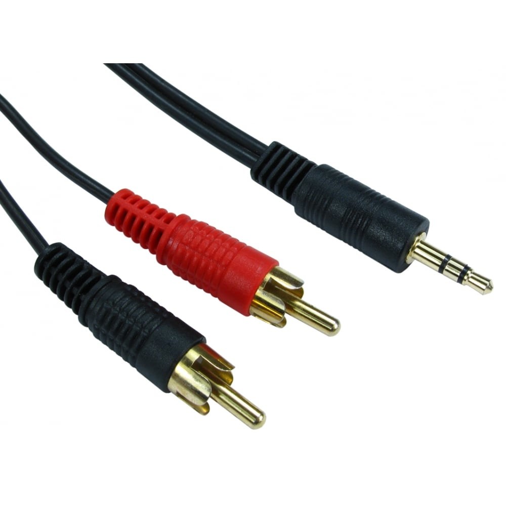 Cables Direct 2m 3.5mm Stereo to Twin RCA Audio Cable - CCL Computers