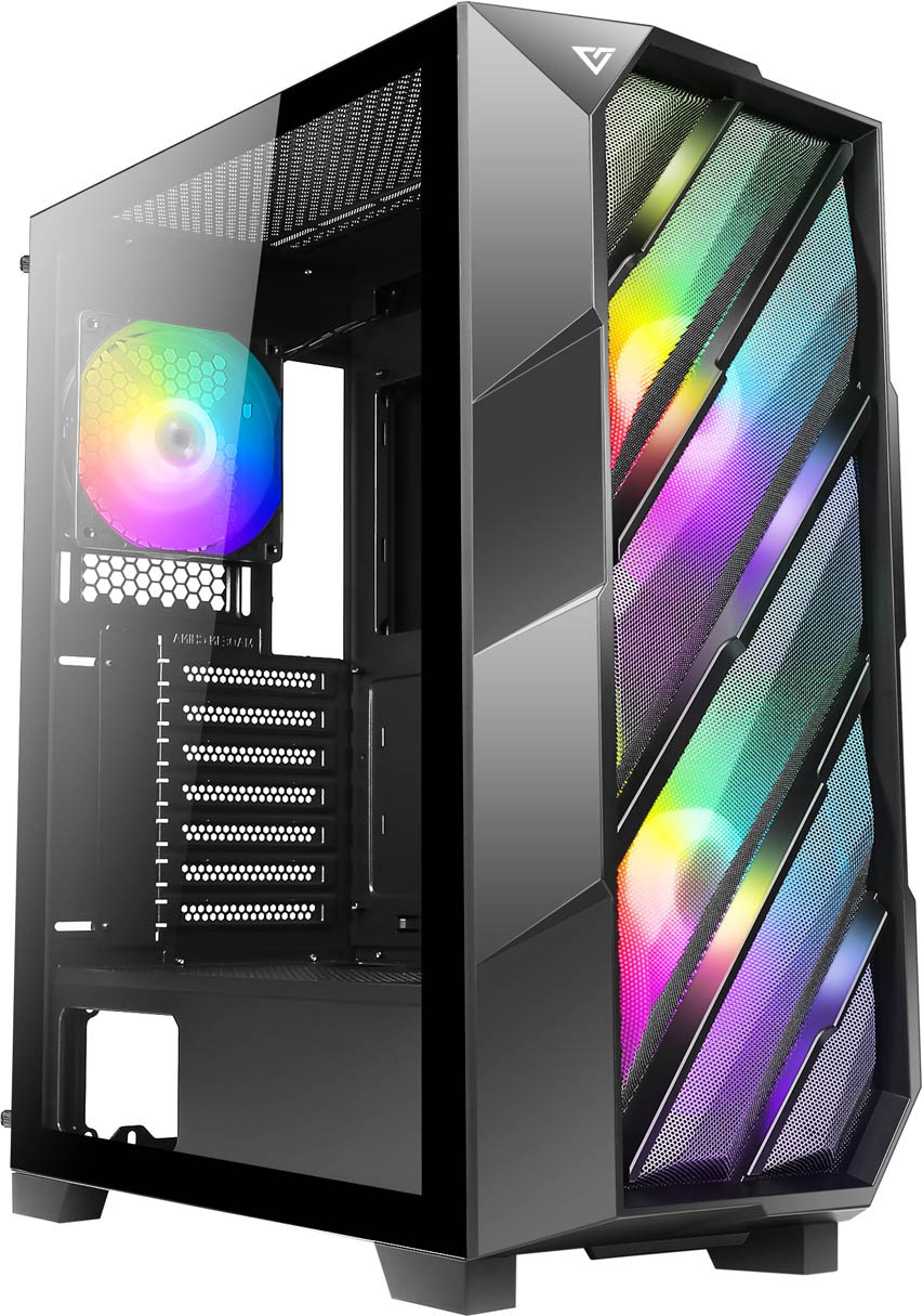 Antex NX700 Mid Tower Gaming Case, Black, ATX, Tempered Glass Side ...