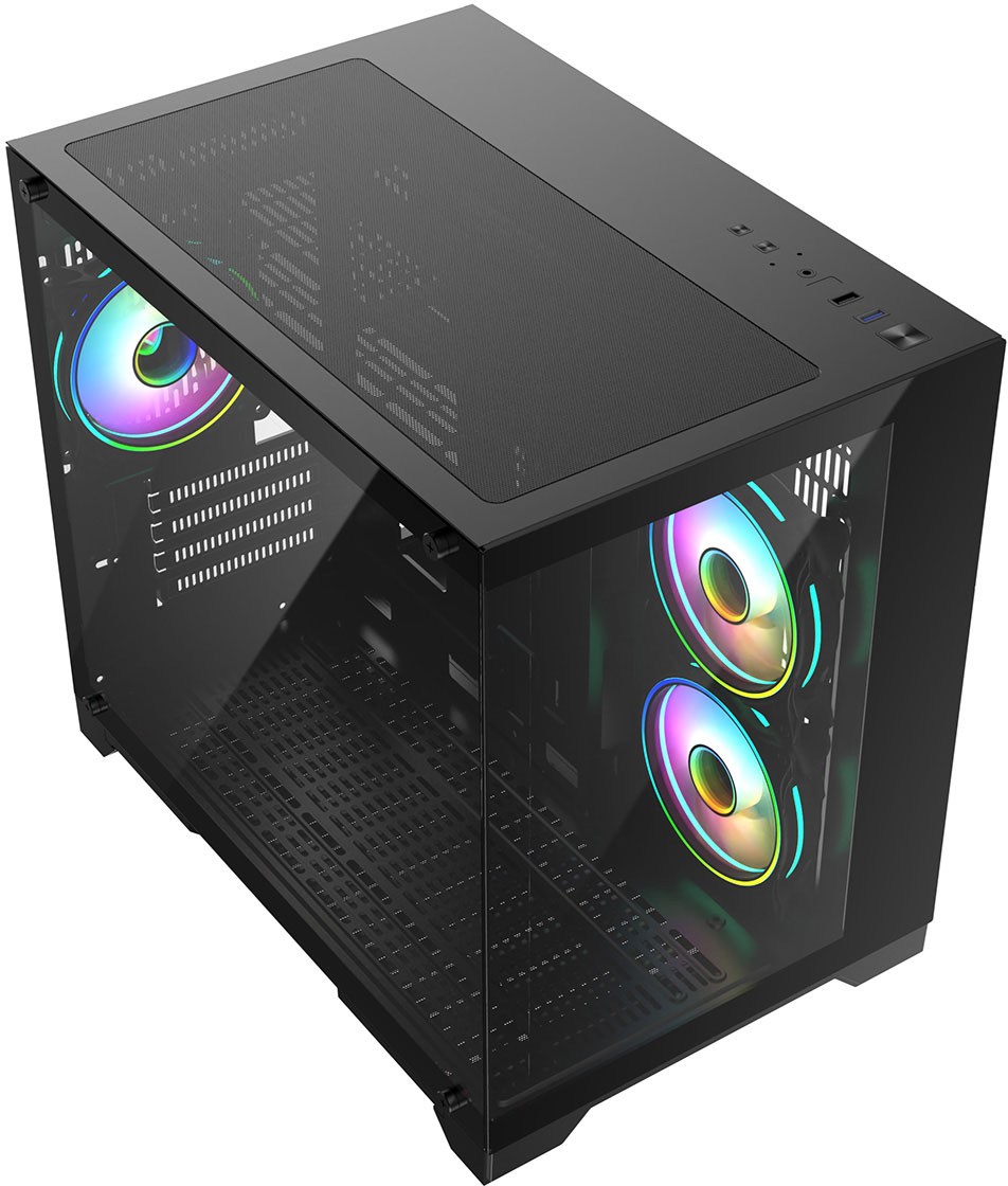CiT Concept mATX Gaming Cube Case in Black - CCL Computers