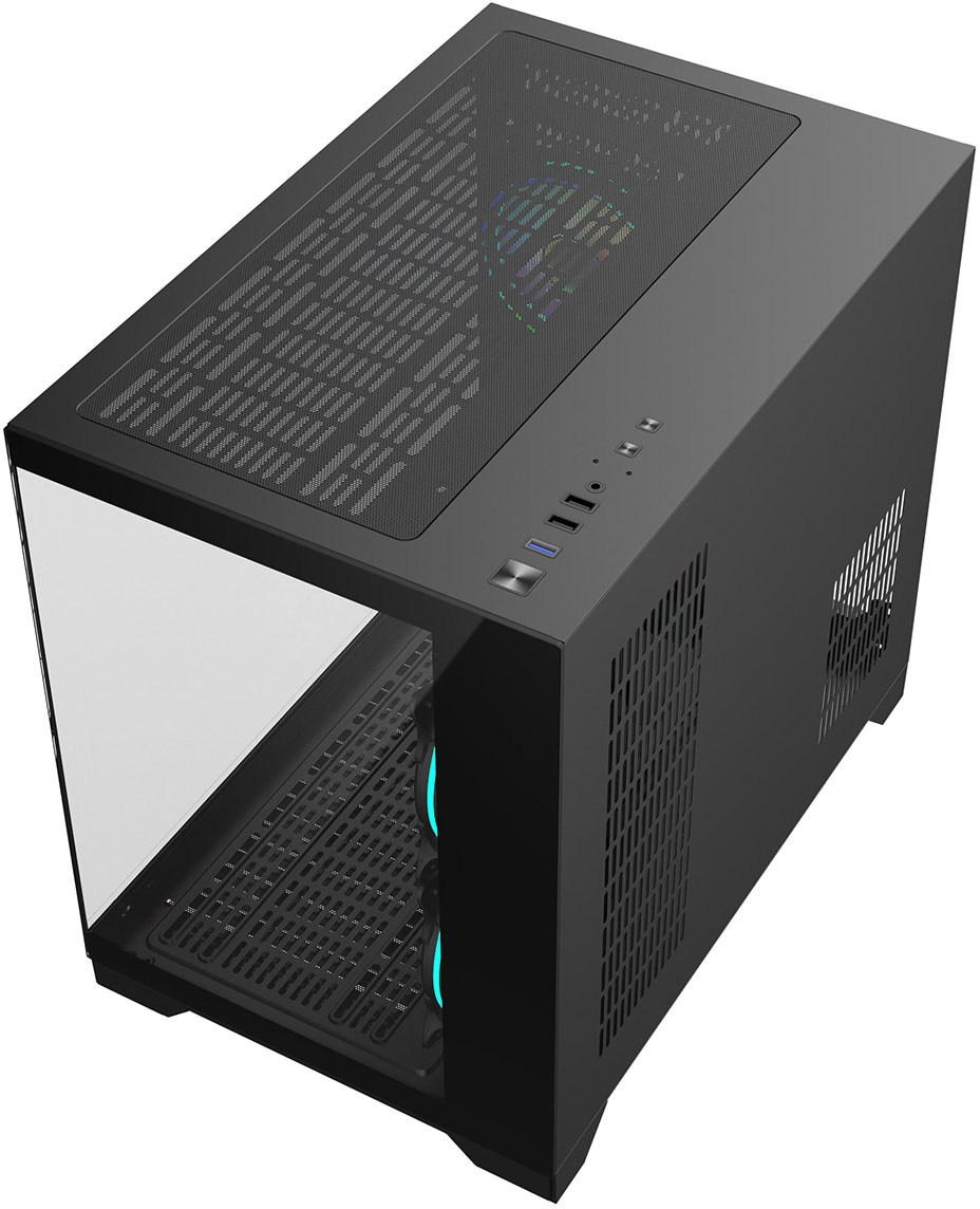CiT Concept mATX Gaming Cube Case in Black - CCL Computers