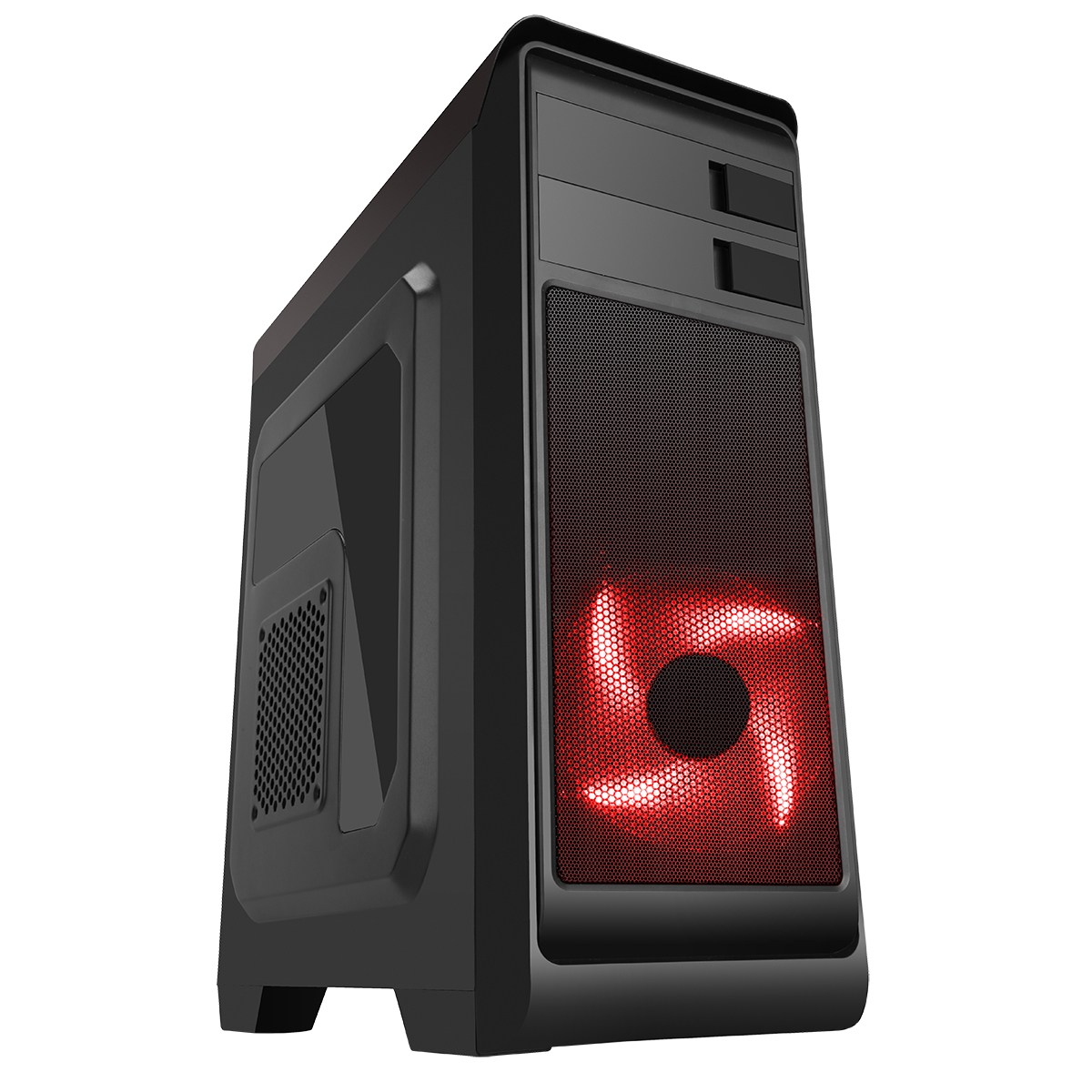 CiT Hero ATX Case (Black) with 1 x 120mm Red LED Fan - CCL Computers