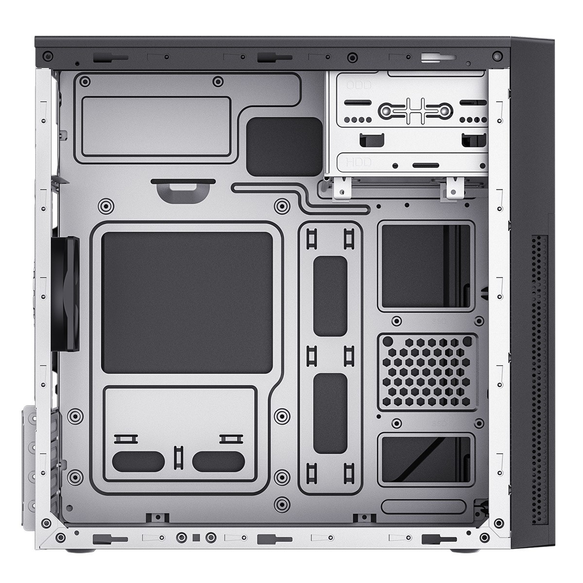 CiT Mentor mATX Mid Tower Office PC Case in Black - CCL Computers