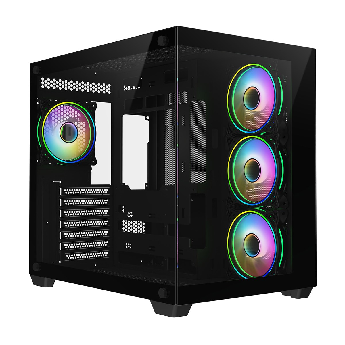 CiT Vision ATX Mid Tower Gaming Cube Case in Black - CCL Computers