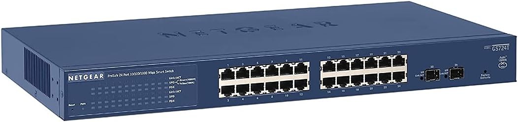 Netgear GS724Tv6 24-Port Gigabit Ethernet Smart Switch with 2 SFP Ports ...