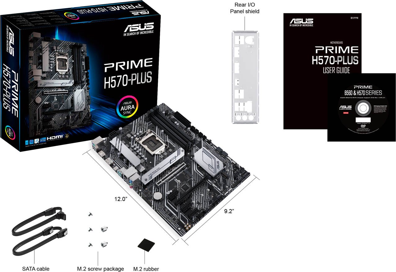 ASUS Prime H570-PLUS Intel Socket 1200 H570 Chipset ATX Motherboard ...