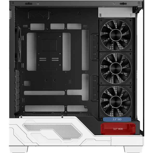 Powercool Ultra White ATX Gaming Case With Black Interior Tempered ...