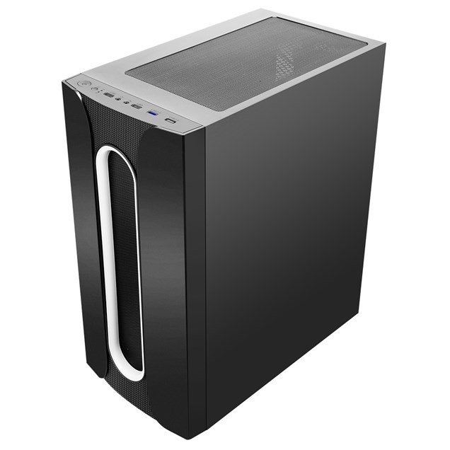CiT Sauron Mid Tower ATX Gaming Case in Black with Tempered Glass, ARGB ...