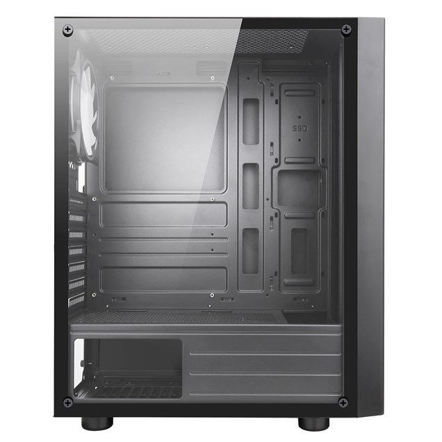 CiT Sauron Mid Tower ATX Gaming Case in Black with Tempered Glass, ARGB ...